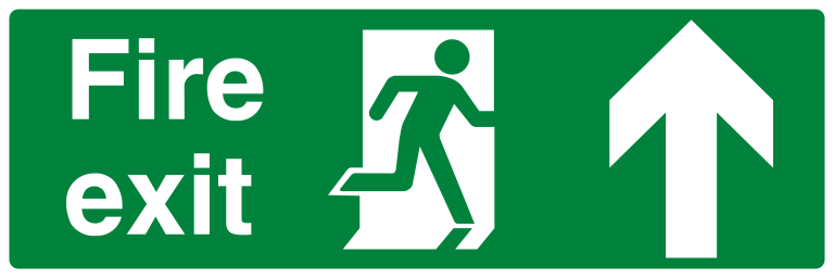 Fire Exit Running Man Up – High Quality Vector Sign And Symbols