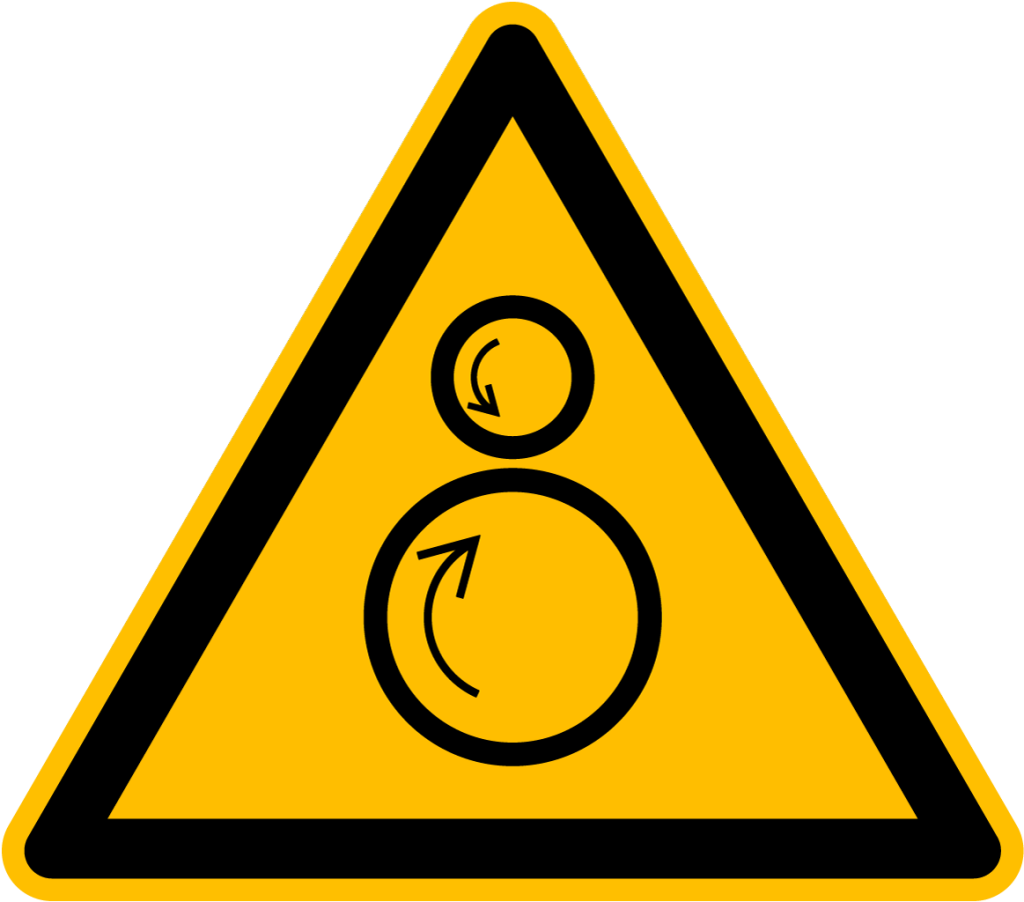 Warning Counter Rotating Rollers Pictograms – High Quality Vector Sign ...